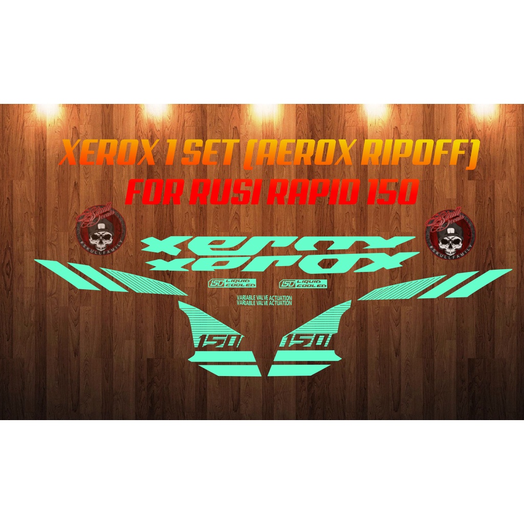 XEROX 1 SET (AEROX RIPOFF) FOR RUSI RAPID 150 MACHINE CUT OUT STICKER ...