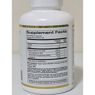 Colostrum Concentrated from USA 1000mg, 240 Veggie Capsules, California ...