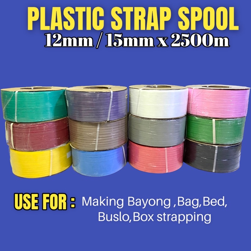 Plastic Strap Spool (assorted colors) 12mm/15mm x 2500m Sold per Roll ...