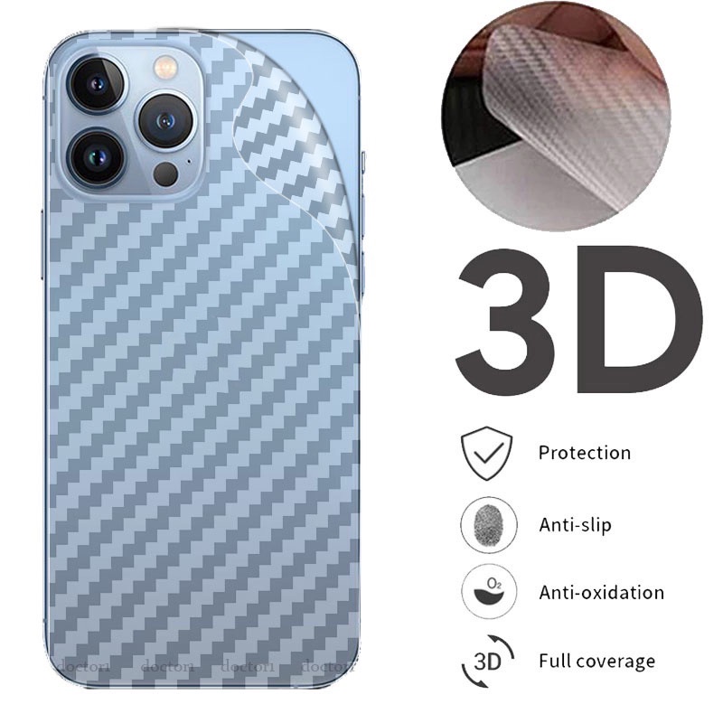 Carbon Fiber Sticker Back Film Cover iPhone 16 Pro Max 15 14 13 12 11 X XS Pro Max Mini XR 7 8 ...