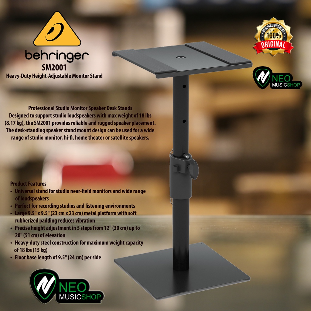 Behringer SM2001 Heavy-Duty Height-Adjustable Monitor Stand | Shopee ...