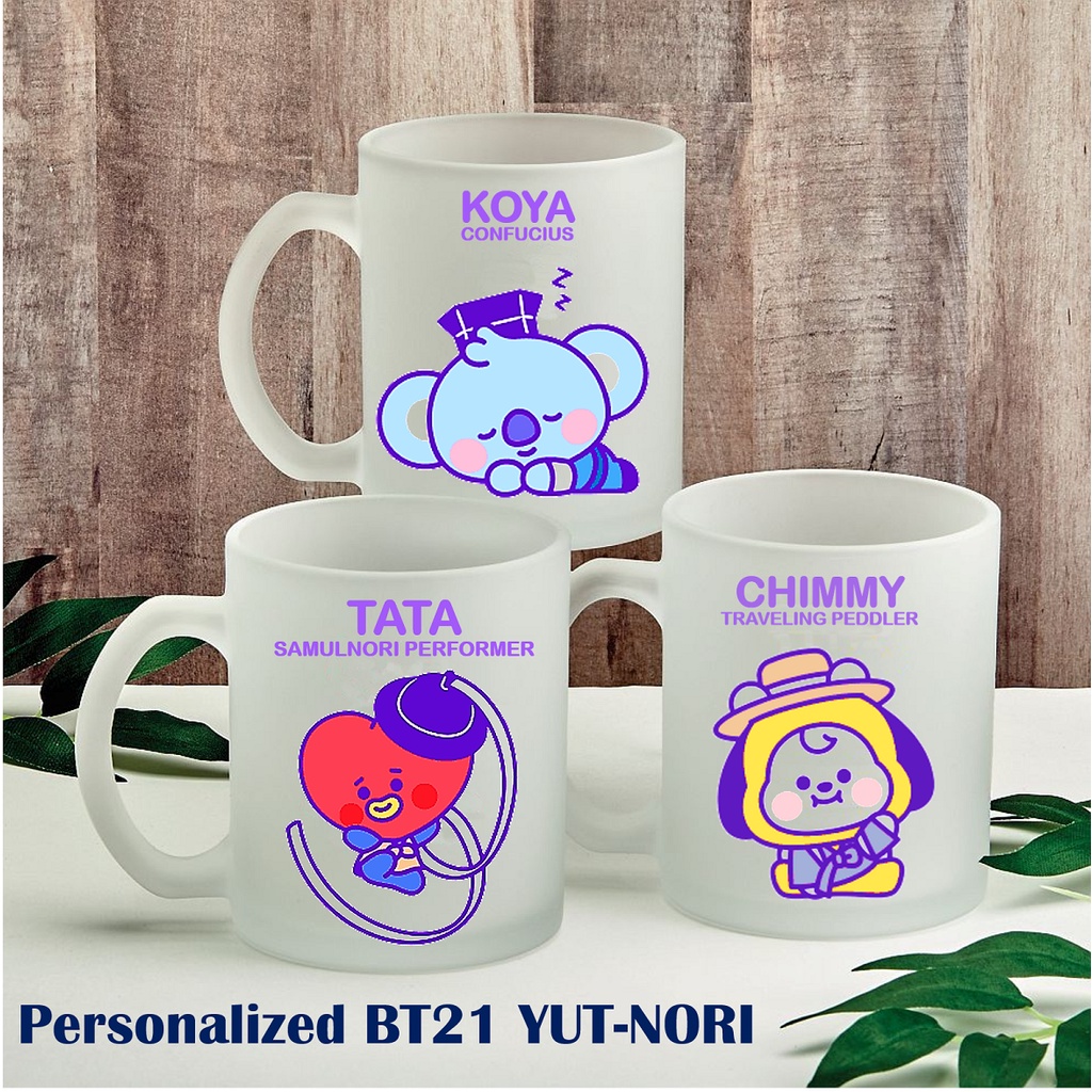 Personalized Mug BTS BT21 YUT-NORI Frosted Mug Clear Mug Magic Mug Cola ...