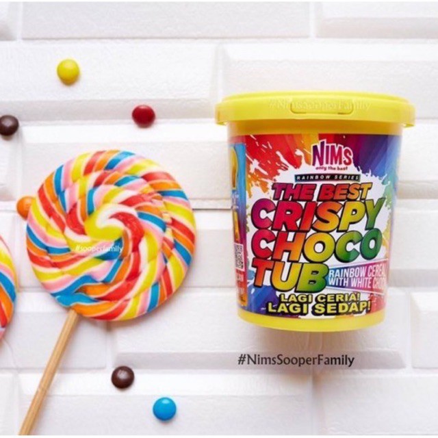 Nims CRISPY CHOCO TUB (Rainbow Coco Crunch Ball Rice) Chocolate 250g ...