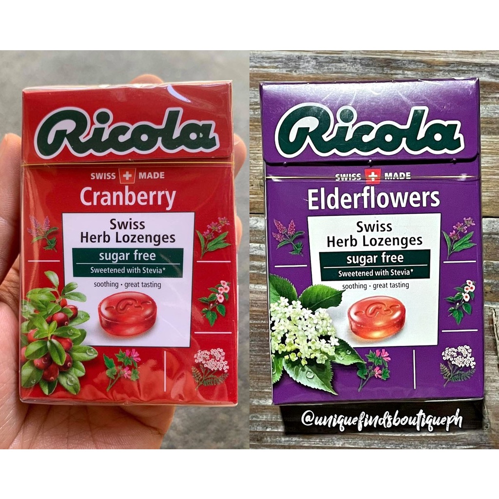 Ricola Swiss Herb Lozenges Cranberry Elderflowers | sugar free hard candy w/ Stevia | Diabetic ...
