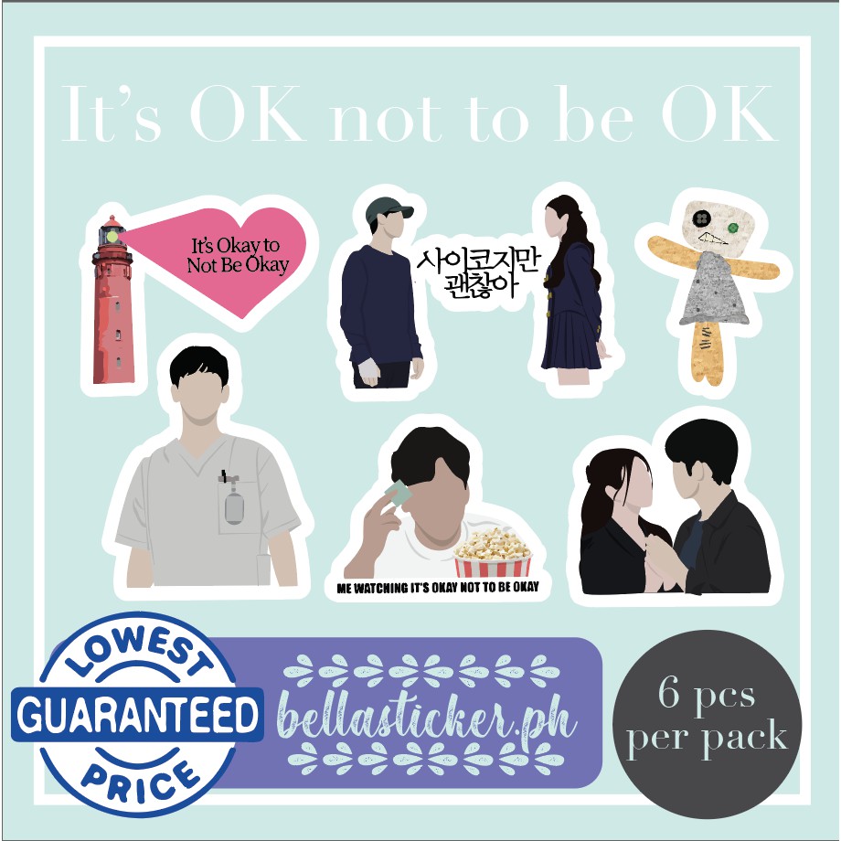 *WATERPROOF LAMINATED* IT'S OKAY NOT TO BE OKAY STICKER PACK | Shopee ...