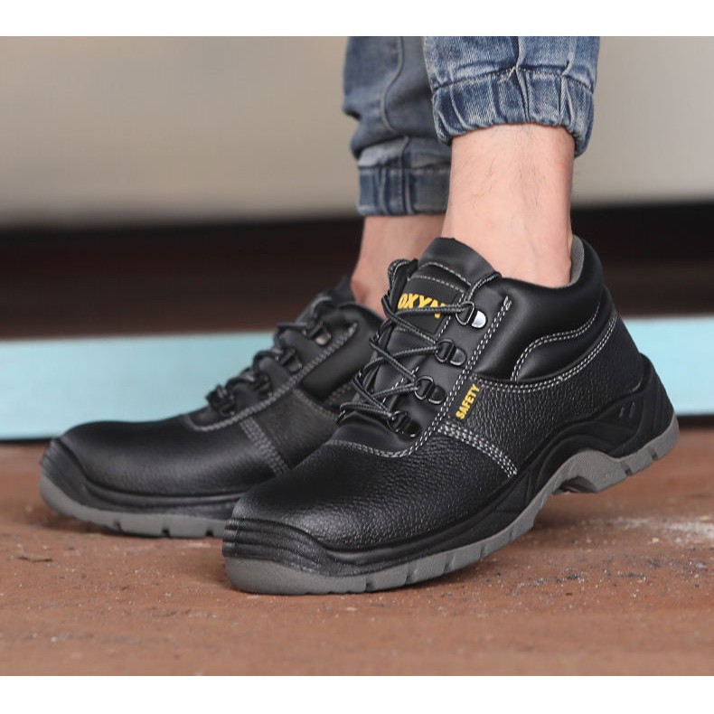 SAFETY SHOES BLACK #1606A/BS-09 JMS/OXYN (Random Brand) STEEL TOE CAP ...