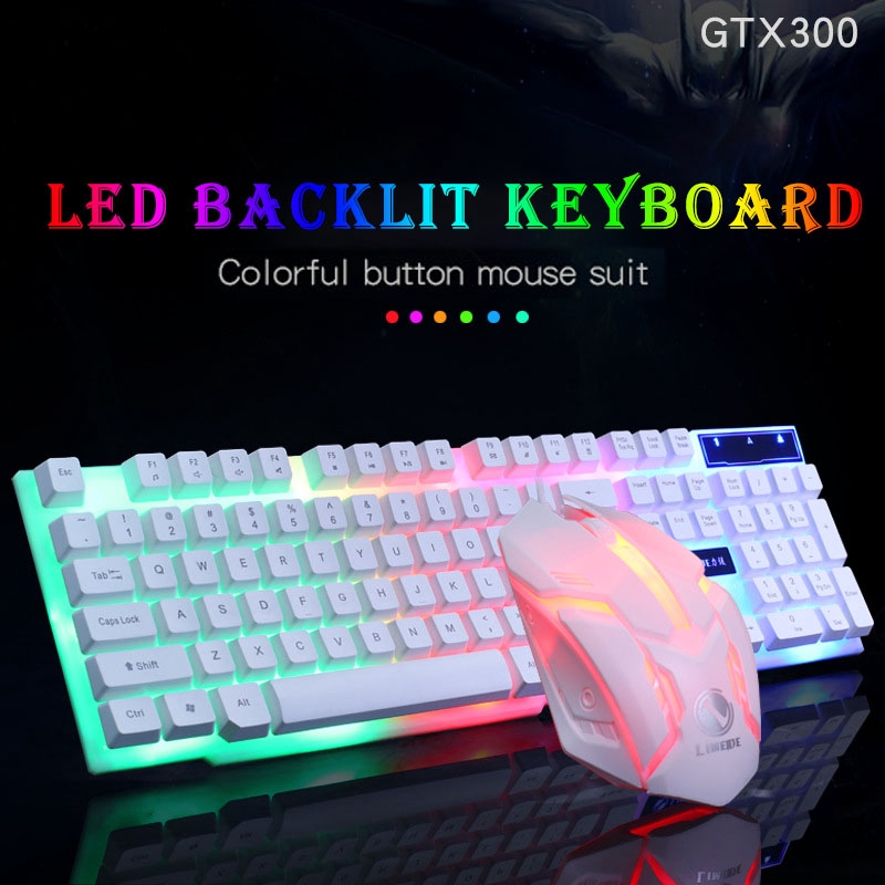 【COD】Keyboard set 104 keys Rainbow Gaming USB Wired Keyboard colorful ...