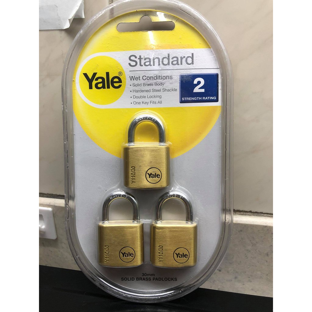 Yale Brass Padlock Y110 20mm/ 25mm/30mm / 40mm Wet Conditions ...