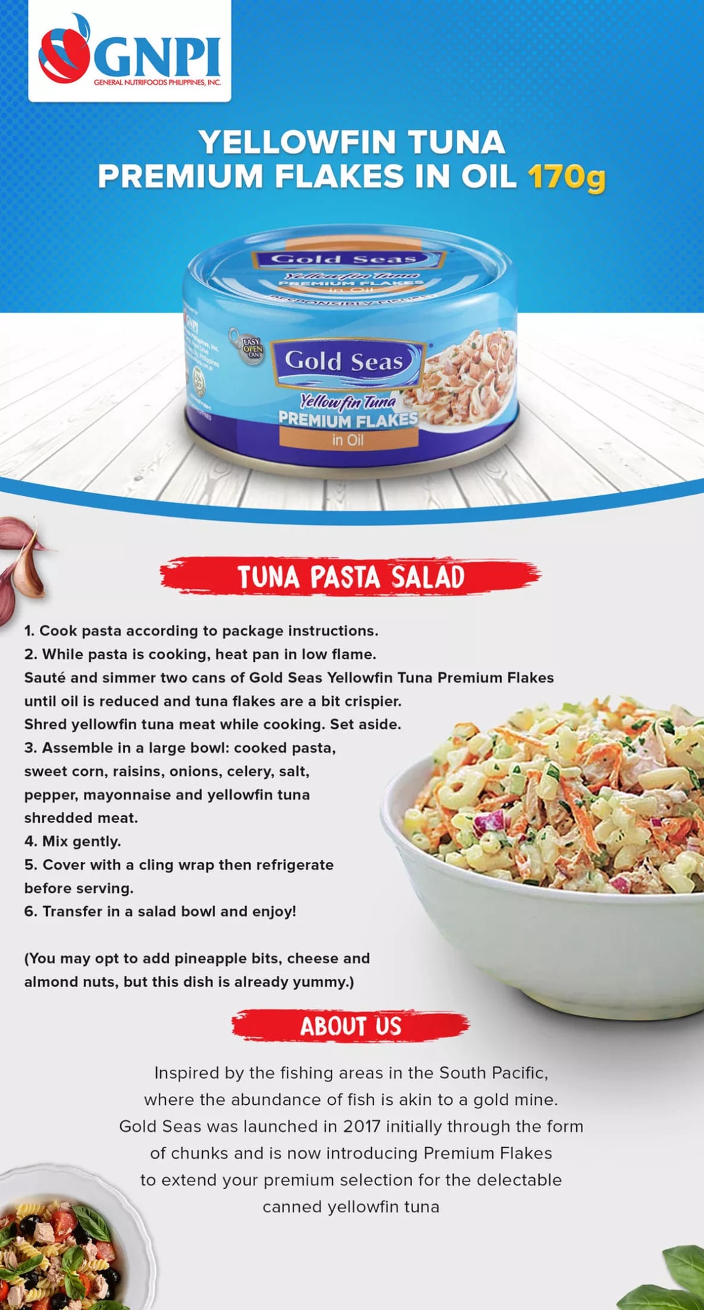 Gold Seas Yellowfin Tuna Premium Flakes in Oil 170g - Easy Open Can I ...