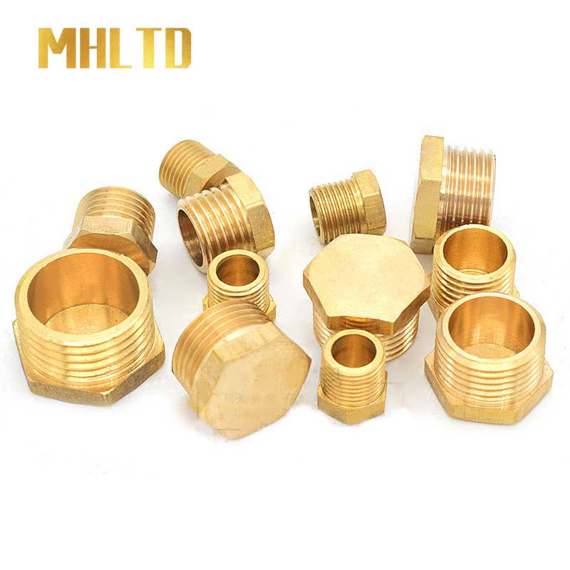 Copper Male Thread Brass Pipe Hex Head End Cap Plug Fitting Coupler 1/8 ...