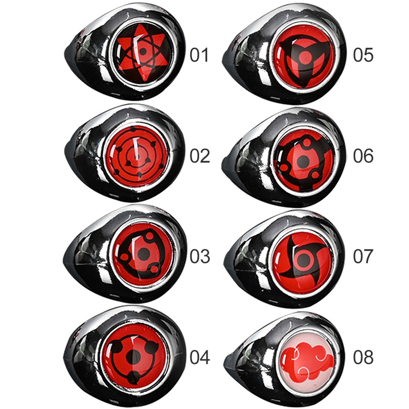 Anime Ring Naruto Akatsuki Uchiha Sasuke Itachi Sharingan Cosplay Rings ...
