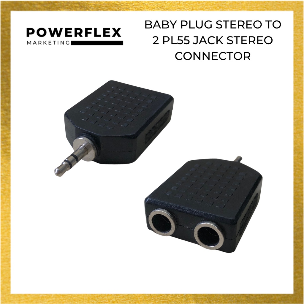 AAP 633: Baby Plug Stereo to 2 PL55 Jack Stereo Connector | Shopee ...