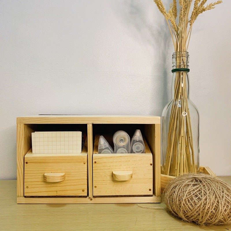 Desktop Drawer Storage Box Wood | Shopee Philippines