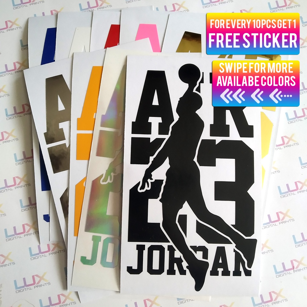 AIR23 JORDAN holographic spectrum Die-Cut Vinyl Sticker/Decal/car/motor ...
