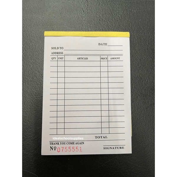 Order Slip Resibo With Number Carbonized 1 Pad 2 Ply 10 Pads Per Bundle ...