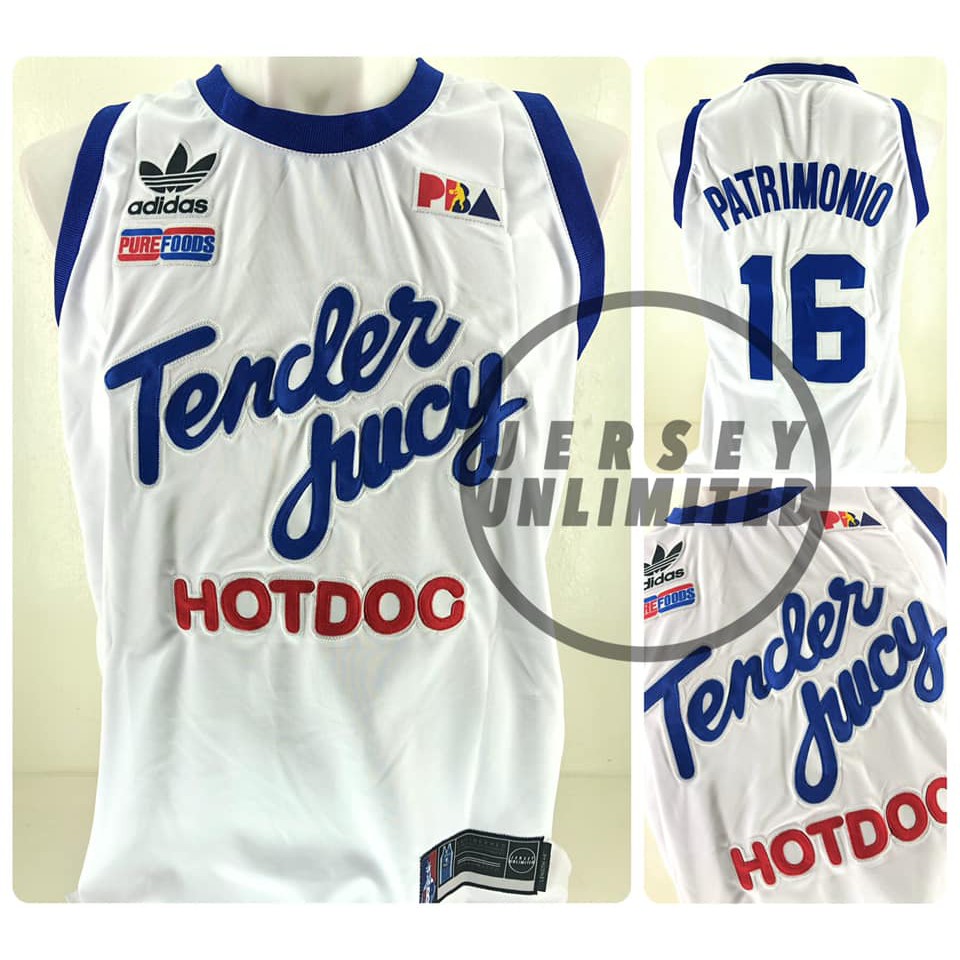 ALVIN PATRIMONIO #16 Purefoods TENDER JUICY HOTDOG PBA Retro Letter Cut ...