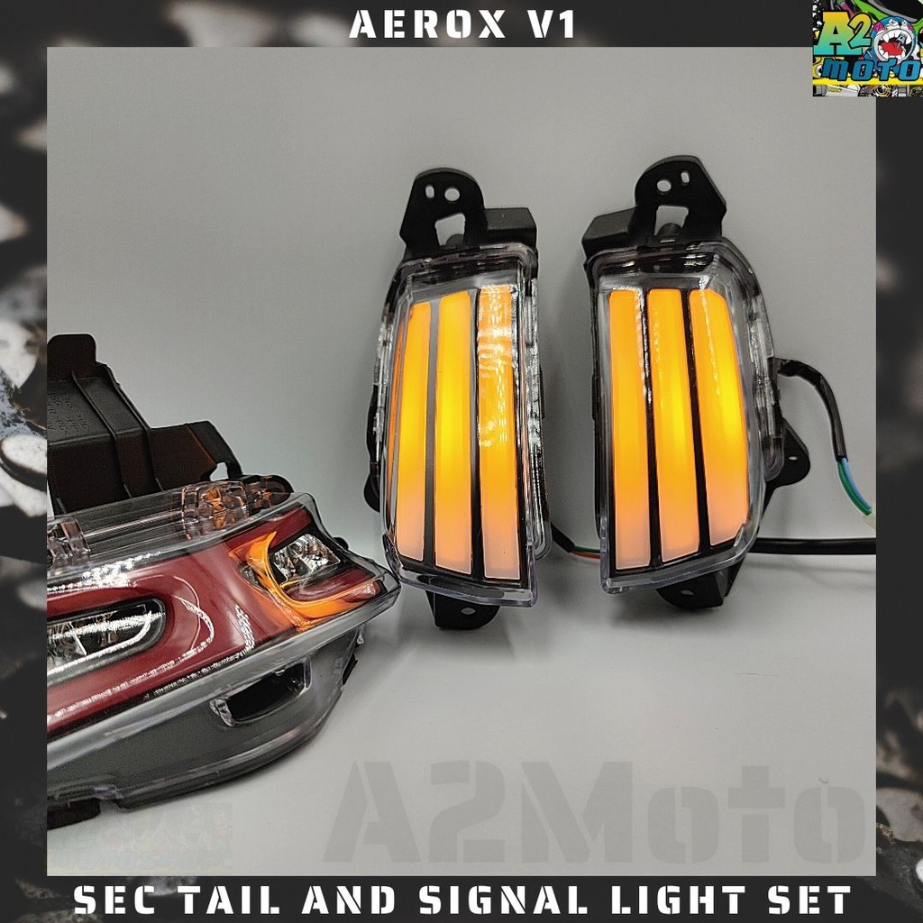 SEC AEROX Brake Tail Light with Signal Light Assembly LED SET WJ ASEC ...