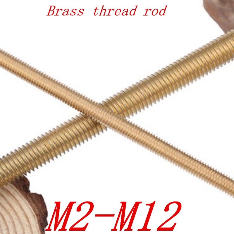 2-5pcs brass Thread Rod M2 M2.5 M3 M4 M5 M6 M8 M10 M12 length 250mm ...
