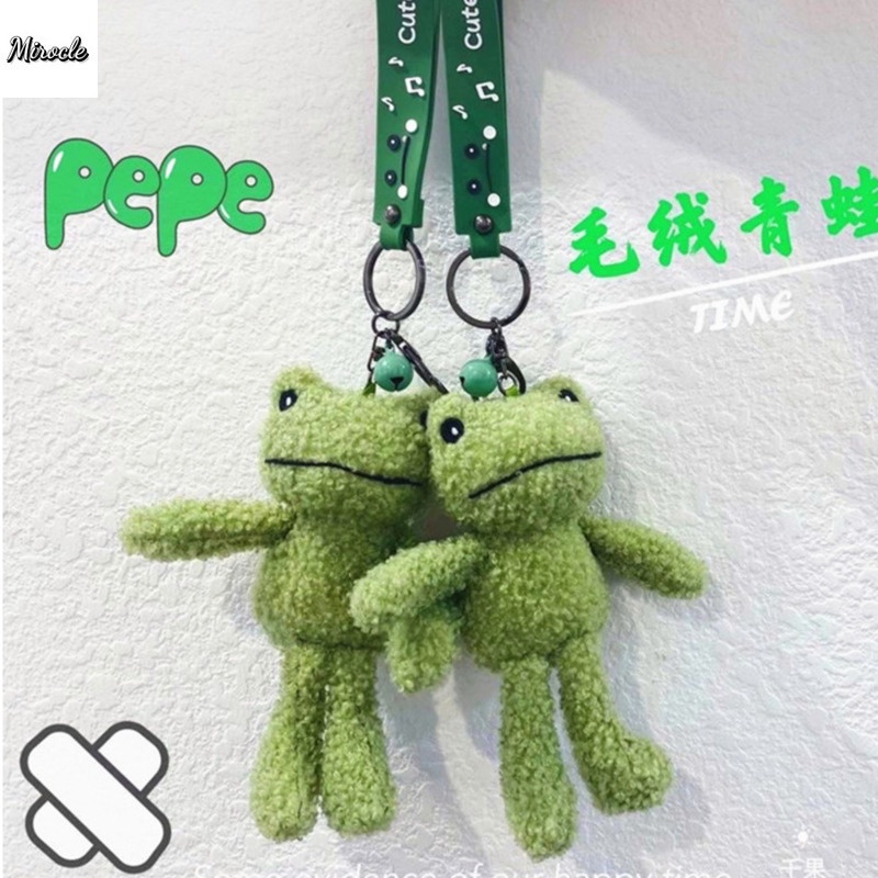 Ugly Smiling Face Green Frog Plush Doll Keychain Pendant Personalized ...