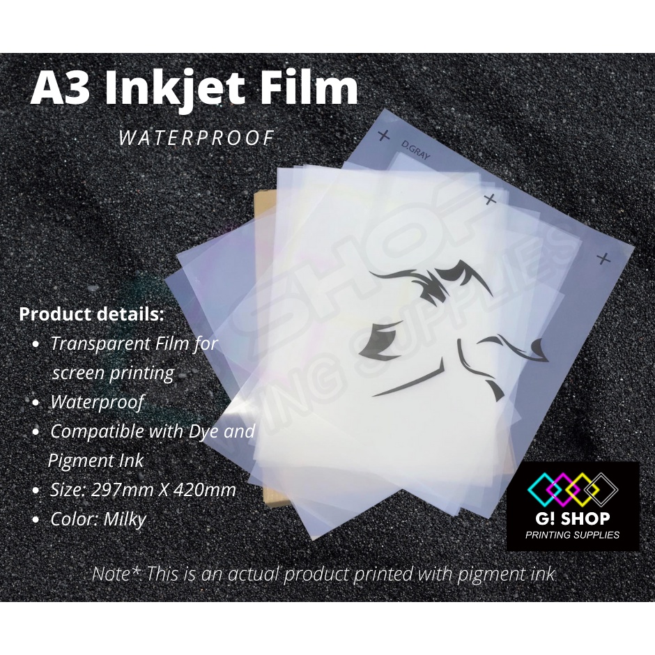 Inkjet Film Acetate Positive Transparency A3 Milky Waterproof 20 sheets ...
