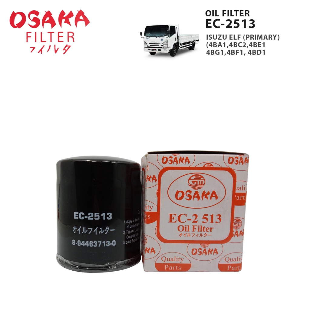 OSAKA OIL FILTER ISUZU ELF 4BA1,4BC2,4BE1,4BG1,4BF1, 4BD1 PRIMARY ...