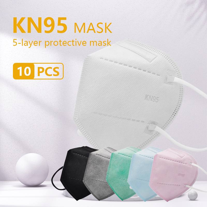 10 Pcs (BOX) 9 Colors KN95 5 Layers Face Mask for Unisex | Shopee ...