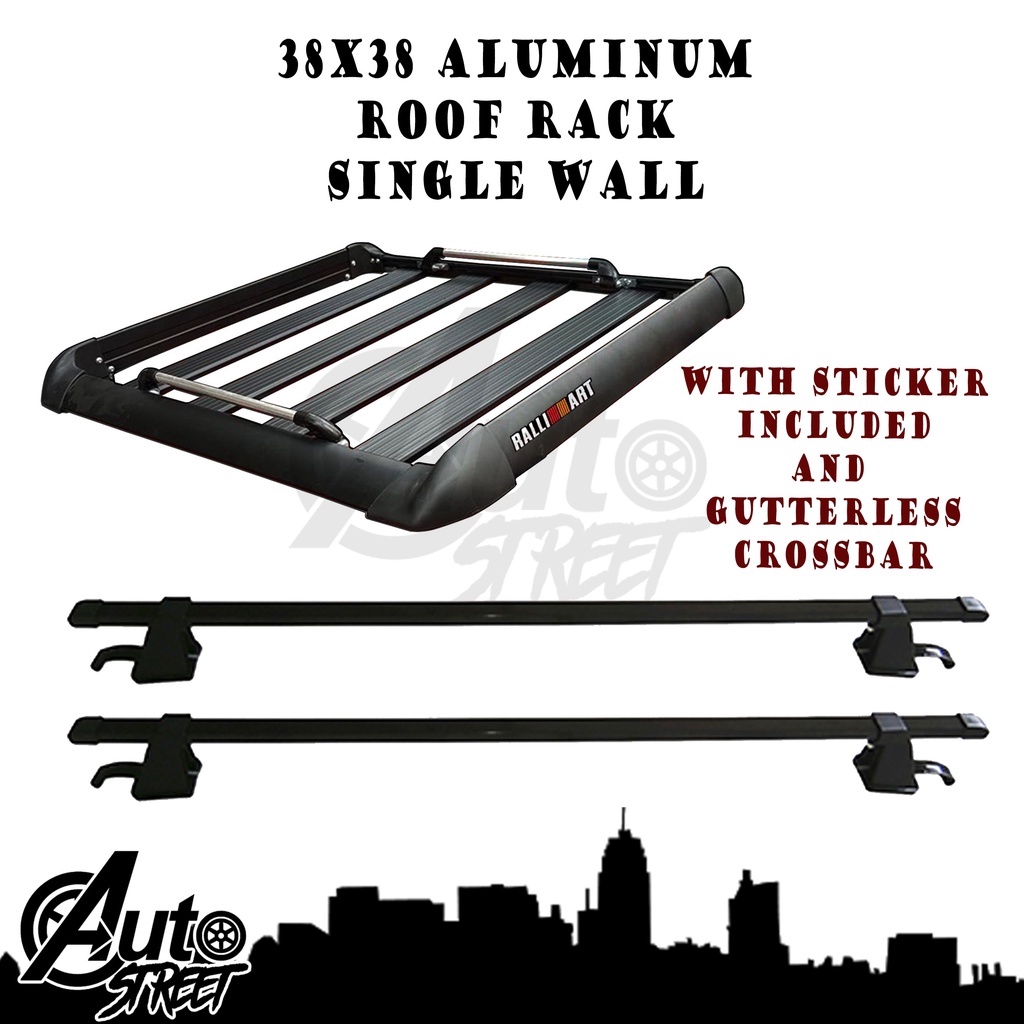 Aluminum Roof Rack Single Wall Type Carrier 38x38 (BLACK)Bundle ...