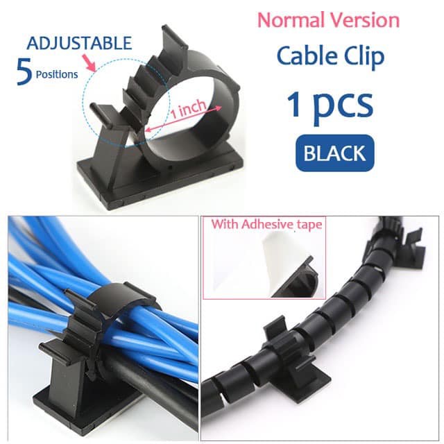 Self-Adhesive Adjustable Cable Clips, Cable Management Clamps | Shopee ...