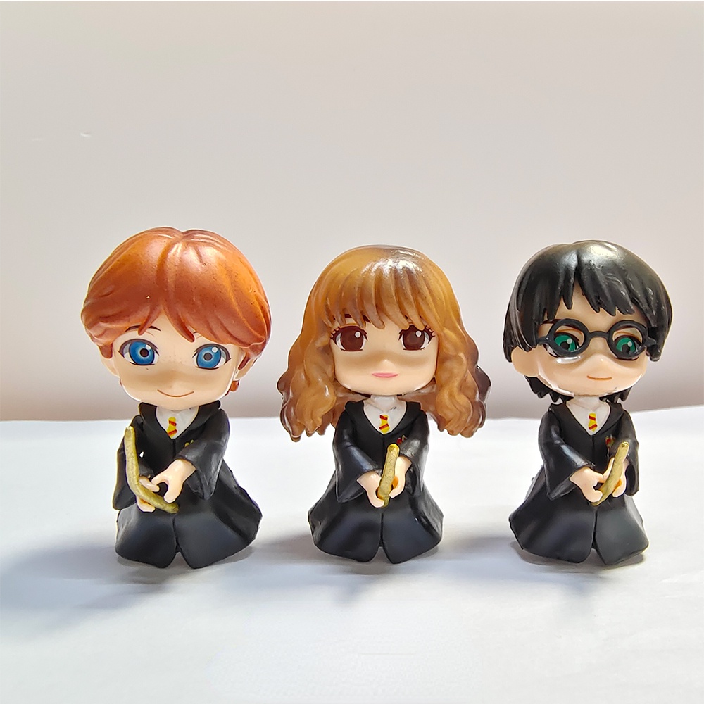 3 Pieces Set of Small Figure Dolls Harry Potter Hermione Ron with Magic ...
