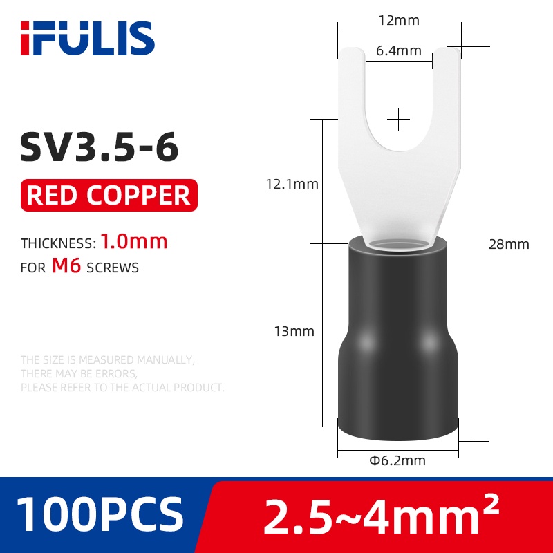 SV Spade Terminals Insulated Cable Connector Electrical Wire Crimp SV1 ...
