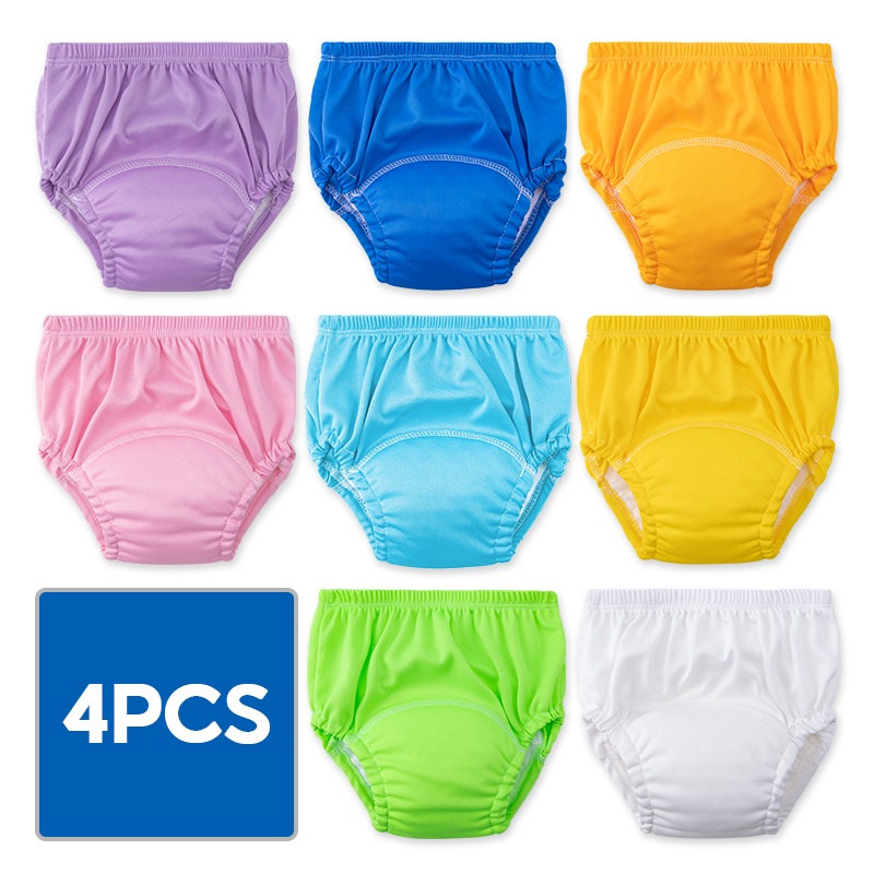 4Pc Baby Cloth Diaper Color Kids Training Diaper 0-4 Years Old | Shopee ...