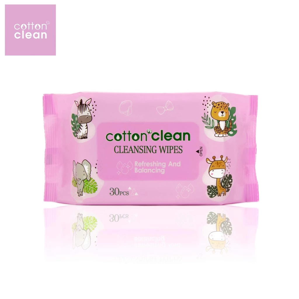 Cotton Clean Makeup Remover 30 Sheets Wet Wipes for Face Hypoallergenic ...