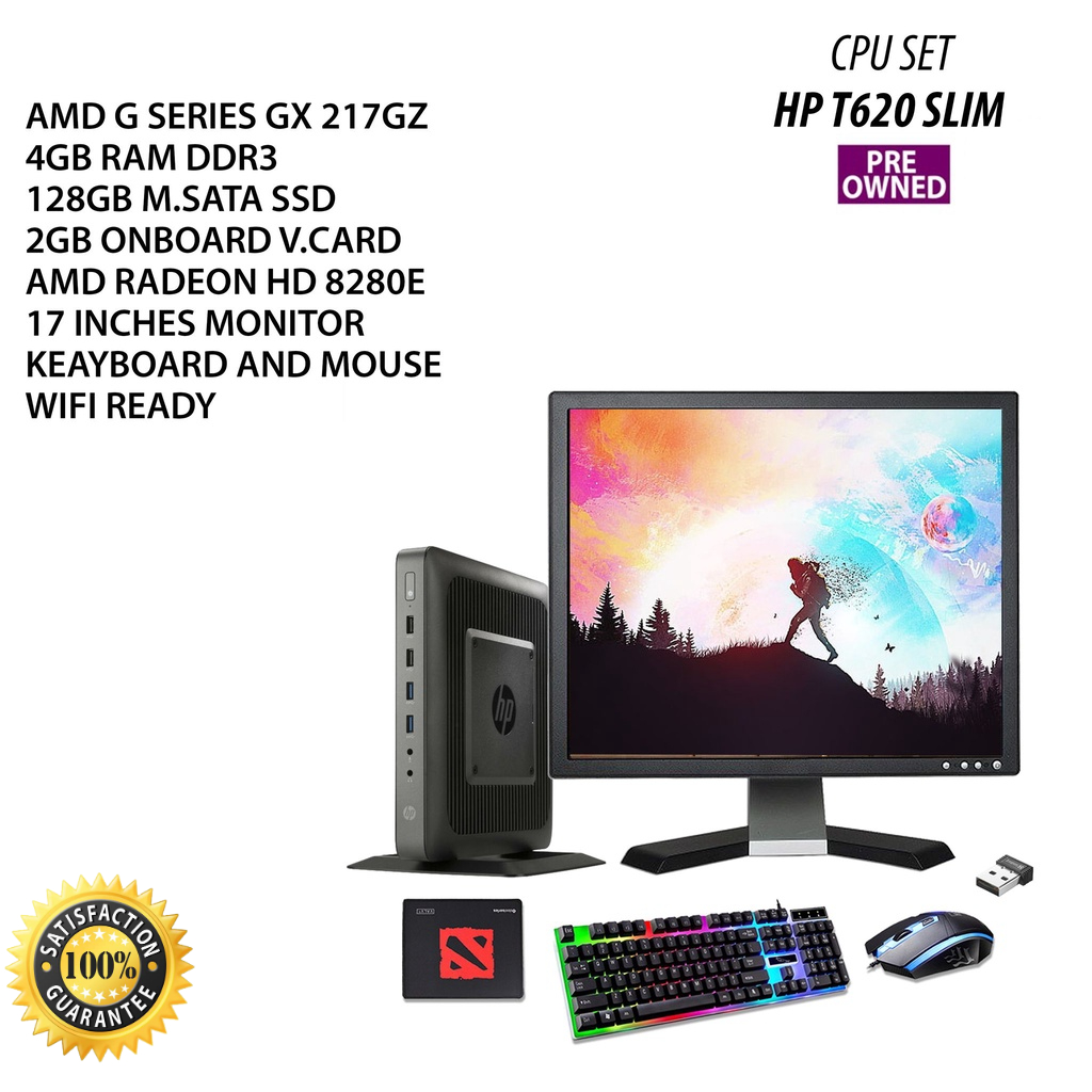 HP THIN CLIENT T620 / AMD G SERIES / 4GB RAM 16GB SSD / 17 INCHES SQ ...