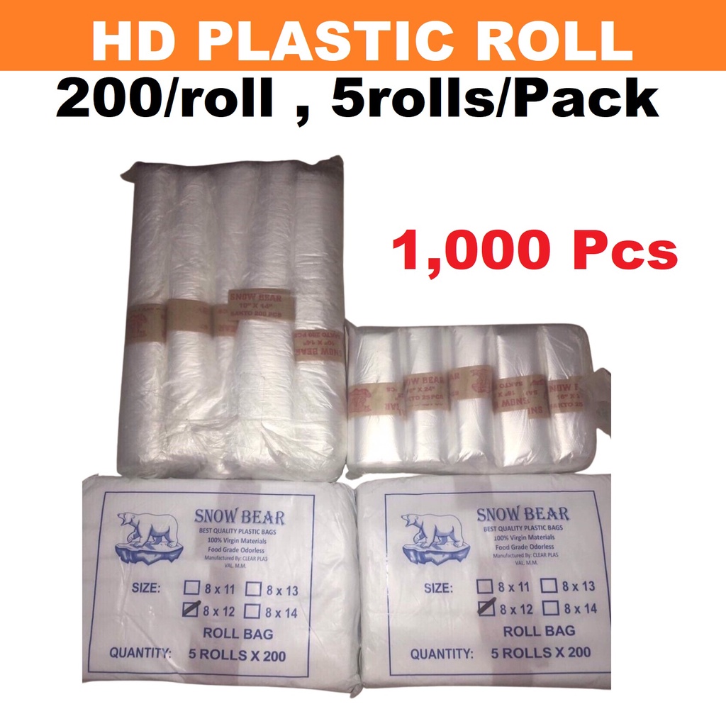 1000pcs Plastic HD / Thick LABO Roll Bag 8X11” /8x12''/8x13''/10x14 ...