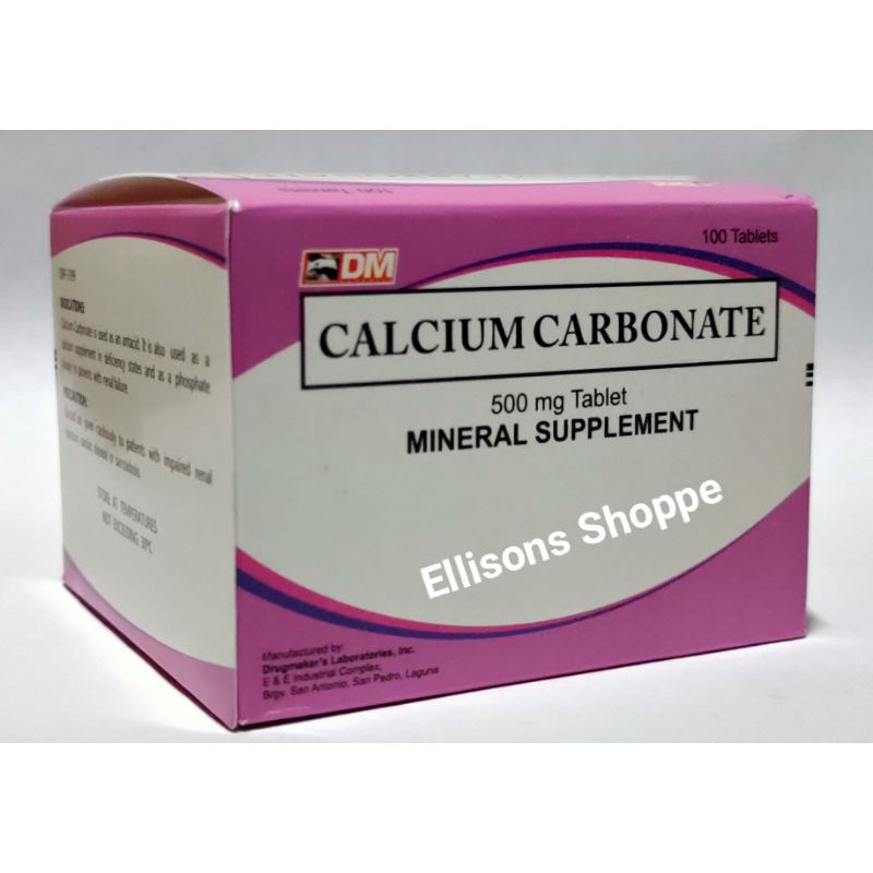 DM Calcium Carbonate 500mg 100 Tablets | Shopee Philippines