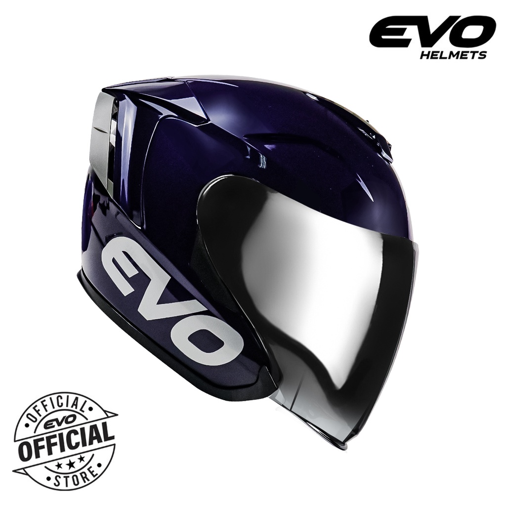 EVO RX-5 Plain Half Face Dual Visor Helmet With Free Clear Lens (NEW ...