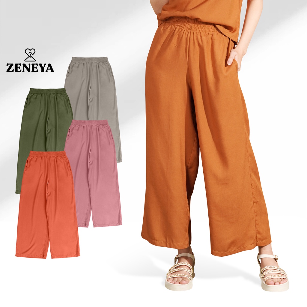 Zeneya Boho Challis Square Pants For Women Ladies Culottes High Waist ...