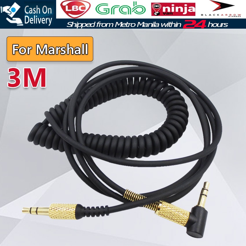 【Fast Delivery】3M Spring Audio Cable Cord Line For Marshall Major II 2 ...