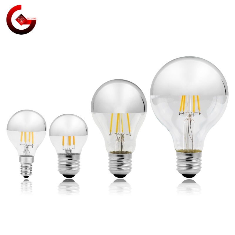 Got Liang Mirror Silver Retro Edison LED Light Bulb E14 E27 4W 220V G45 ...