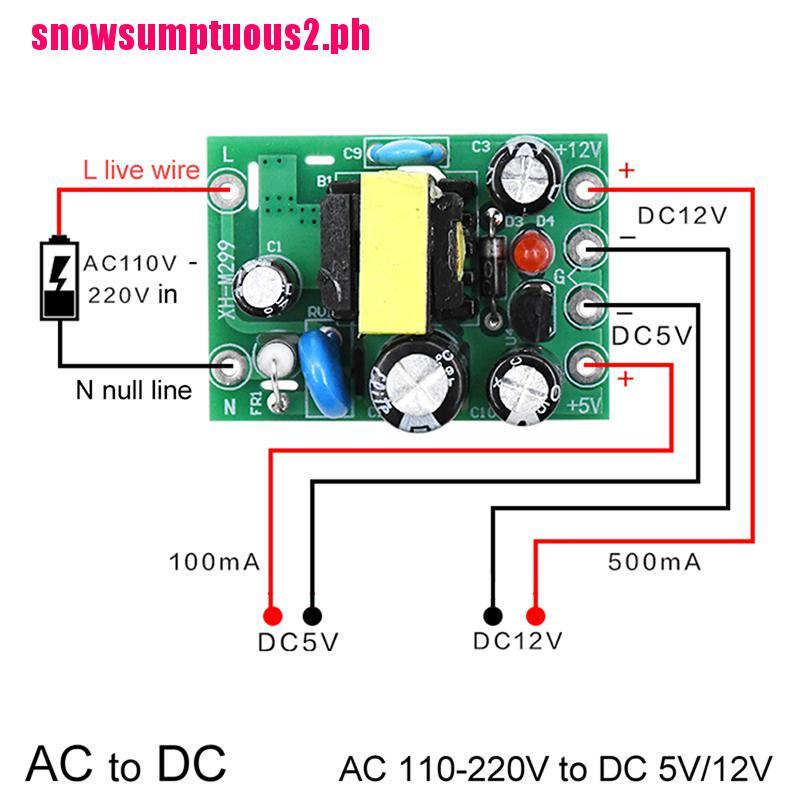 [Niceph]Mini AC-DC Converter AC110V 220V to DC 12V 0.2A+5V Module Board ...