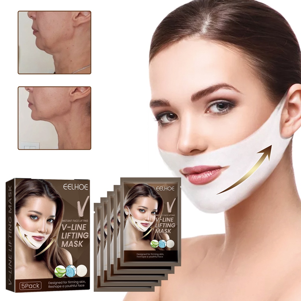 1/5 Pieces Small V-Face Lifting Masks Facial Double Chin Firming ...