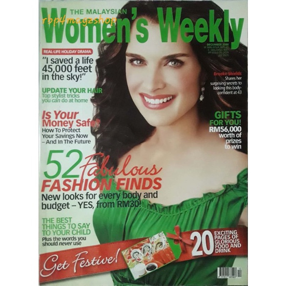 The Malaysian Women's Weekly Magazine/ Cover: BROOKE SHIELDS/ December 2008 | Shopee Philippines