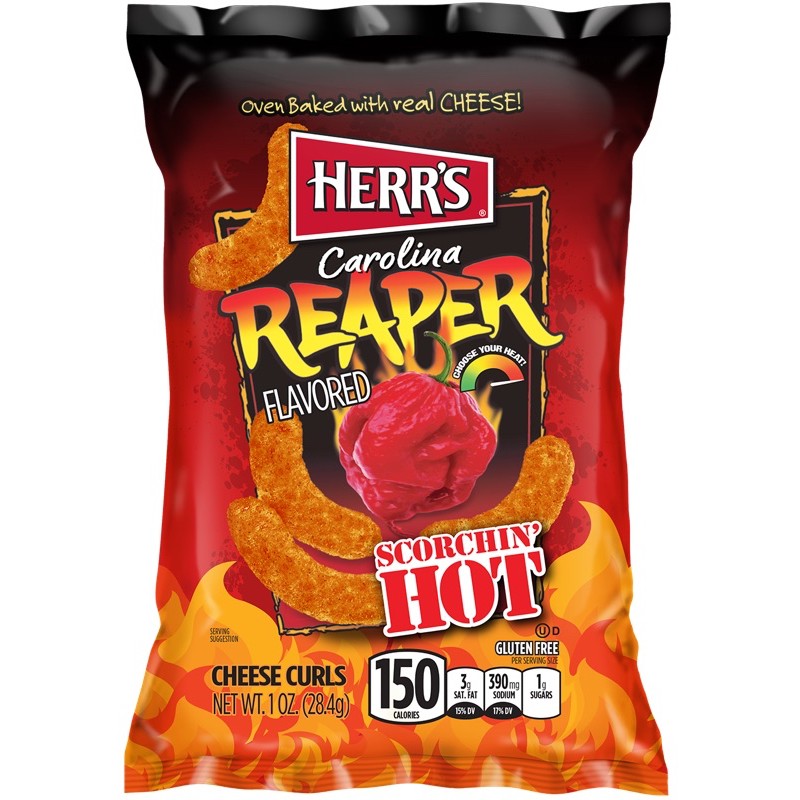 Herr's Carolina Reaper Cheese Curls,113g | Shopee Philippines