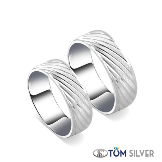 Tom Silver 92.5 Italy Sterling Silver WR010-6mm Thick Couple Ring ...
