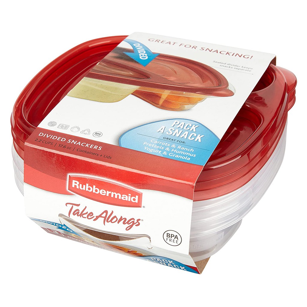 Rubbermaid Take Alongs Divided Snackers Food Storage 3-Pack 99 STORE ...