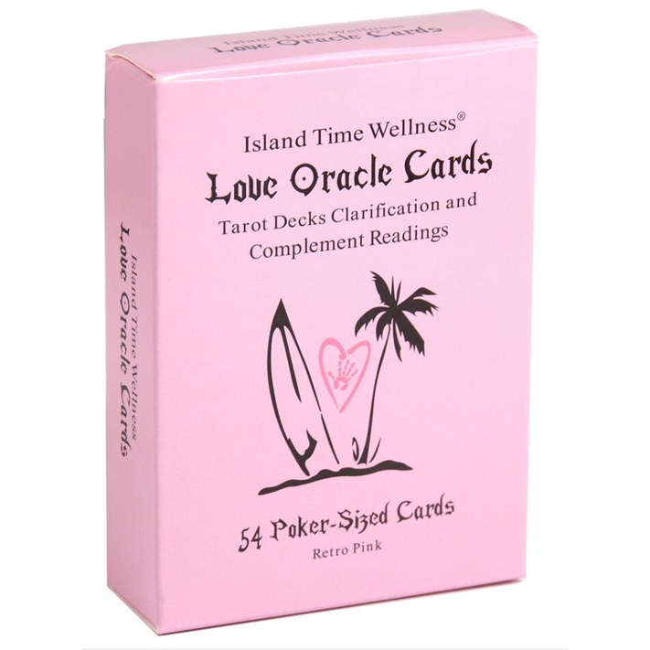 44Pcs Pink English Version Island Time Wellness Love Oracle Cards ...