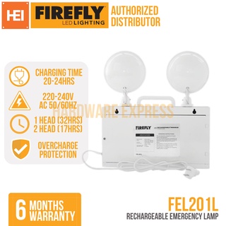 FIREFLY FEL201 Rechargeable LED Twin Head Emergency Light FEL-201L ...