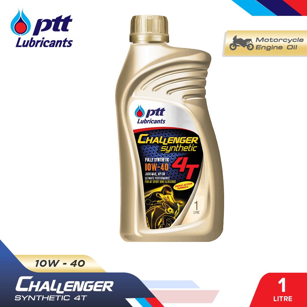 PTT Lubricants Challenger Synthetic 4T 10W-40 1L with Free PTT Arm ...