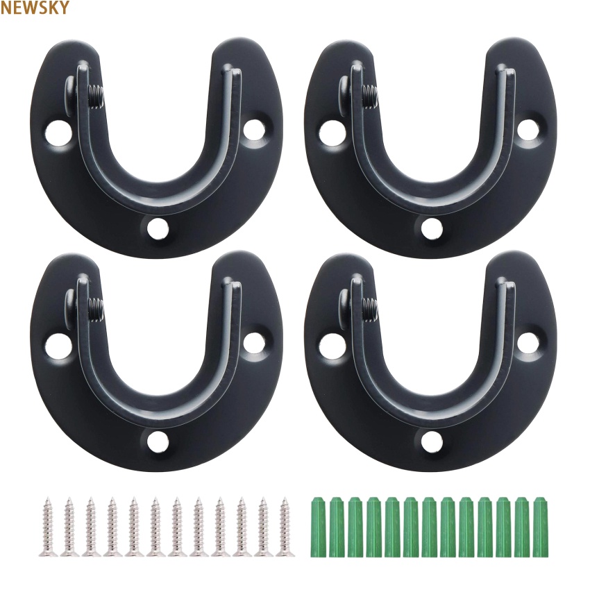 Closet Rod Bracket 25mm Stainless Steel U Shaped Curtain Bar Brackets ...