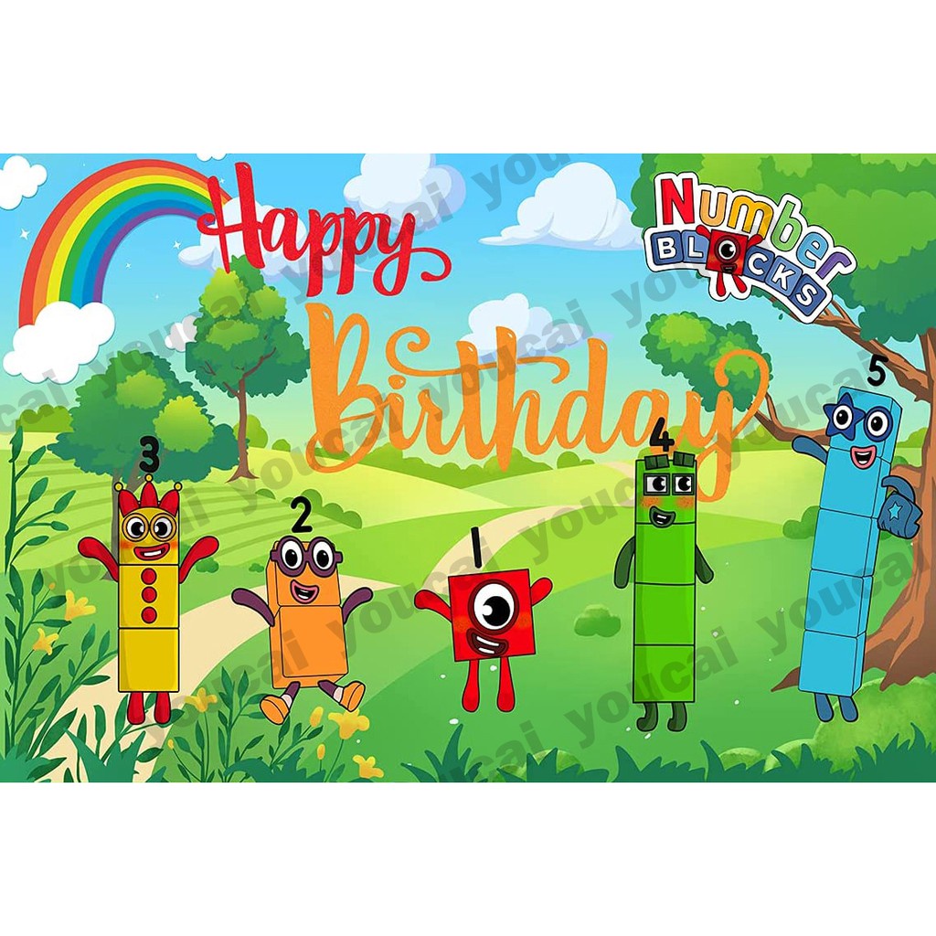 【SUPER MEGA-SALE 】 Ready Stock Numberblocks theme Backdrop Number ...
